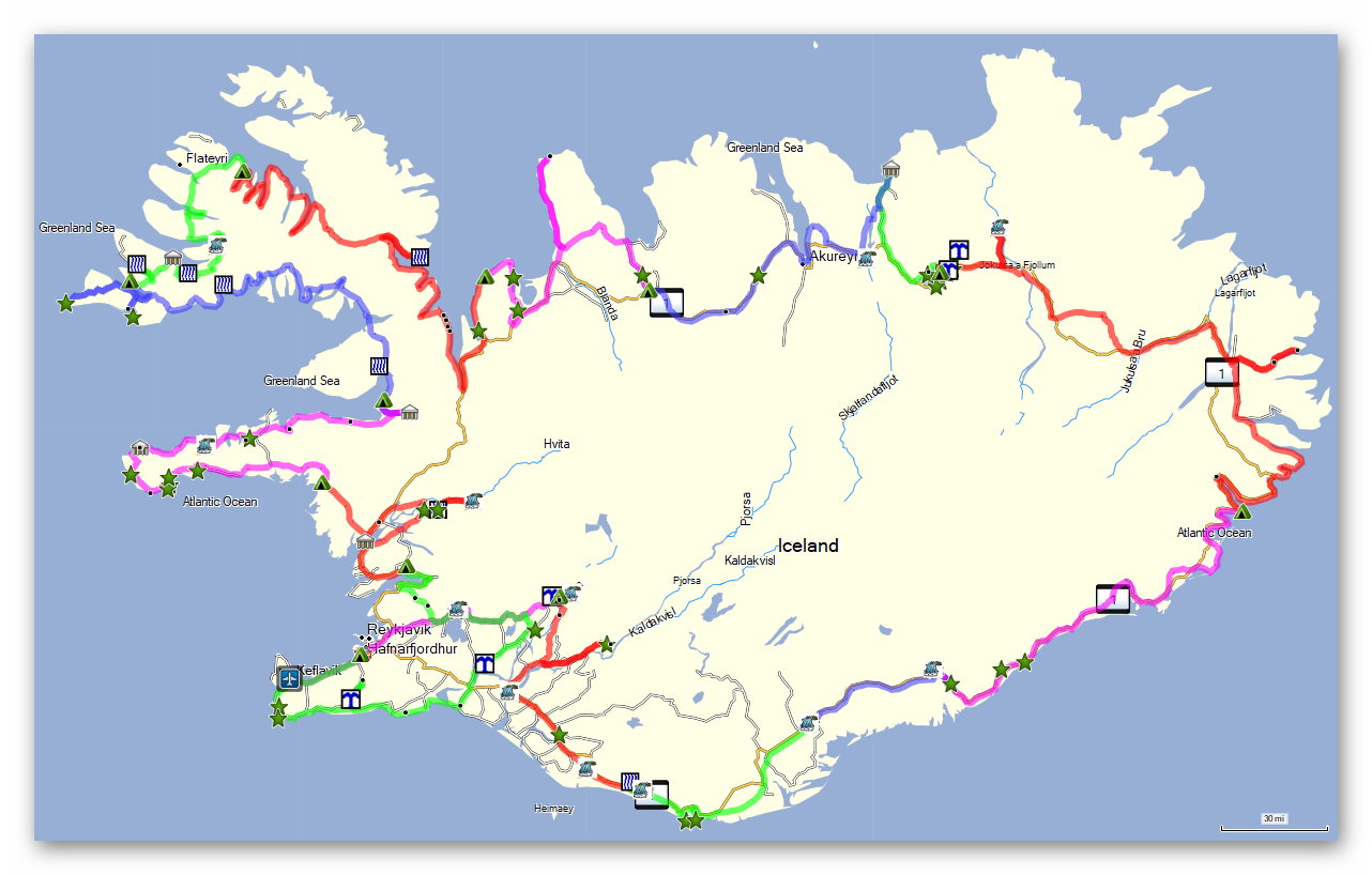 Iceland Route Map | EdgewiseWoods, Gardens and Critters